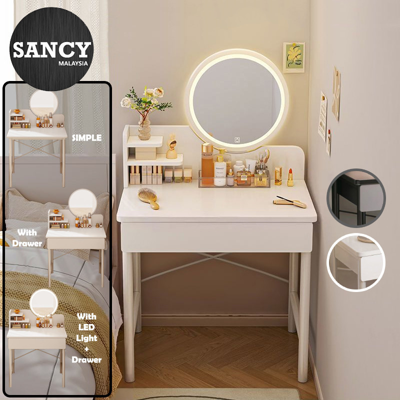 SANCY 60cm Bedroom Dressing Table Aesthetic Vanity Makeup Desk With ...