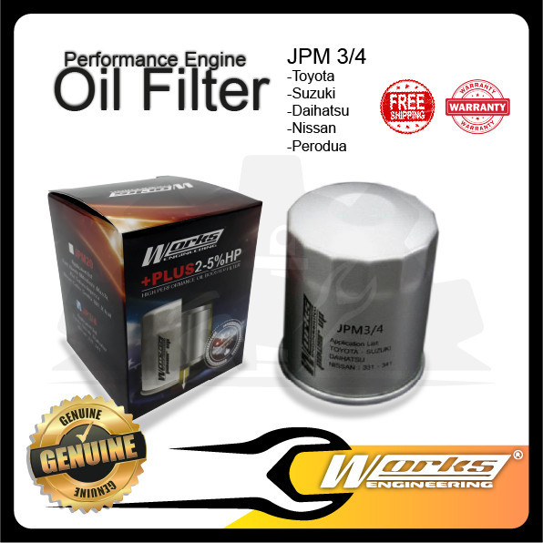 Works Engineering Performance Engine Oil Filter JPM3/4 Toyota HILUX ...