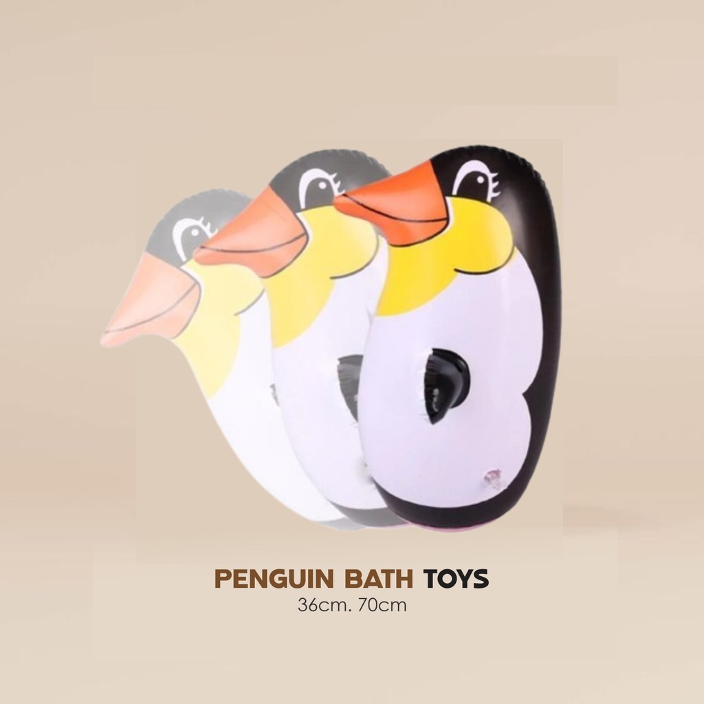 BSU 36cm, 70cm Inflatable Penguin Bath Toys Beach Swimming Pool Kids ...