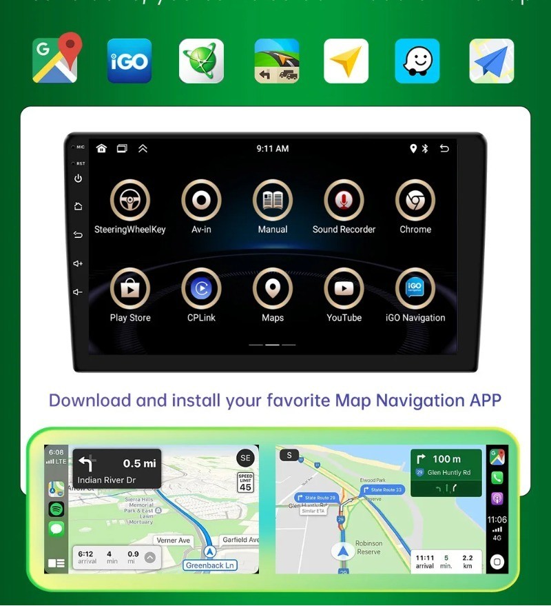 Local Stock 8core 4 32g Evean 7 9 10 Inch Octa Core Car Android