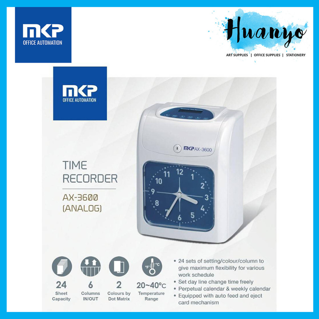 MKP Electronic Time Recorder / Punch Card Machine (AX-3600 Analog / DX ...