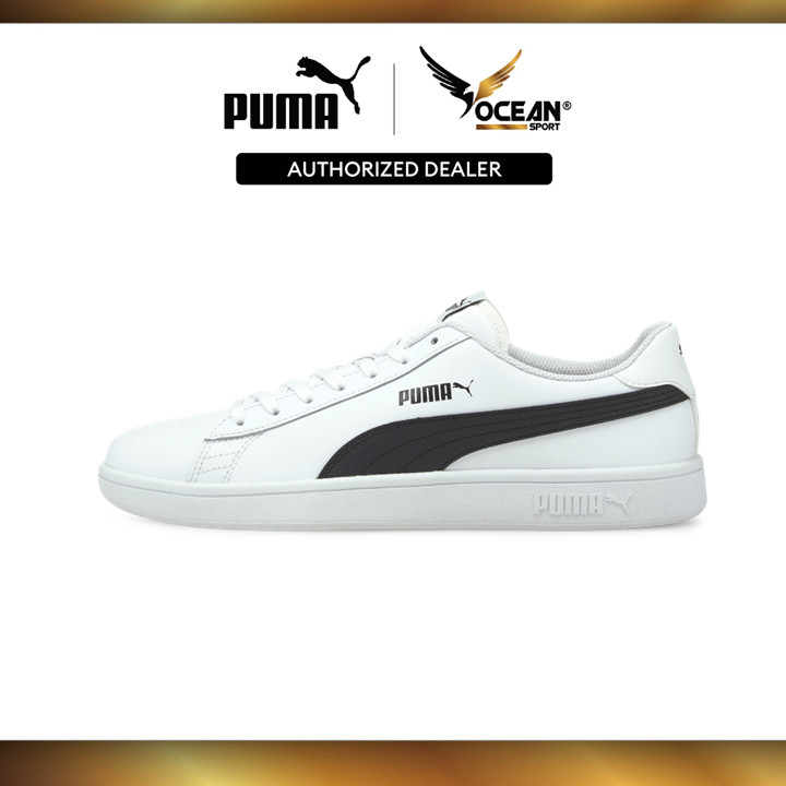 PUMA Unisex Smash v2L Sports Casual Sneakers (White Black) 36521501 ...