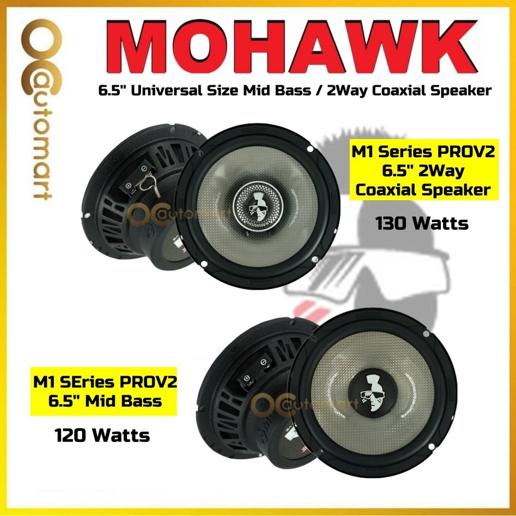MOHAWK 6.5" Mid Bass 2 Way Car Speaker M1 PRO V2 MY Series Speaker ...