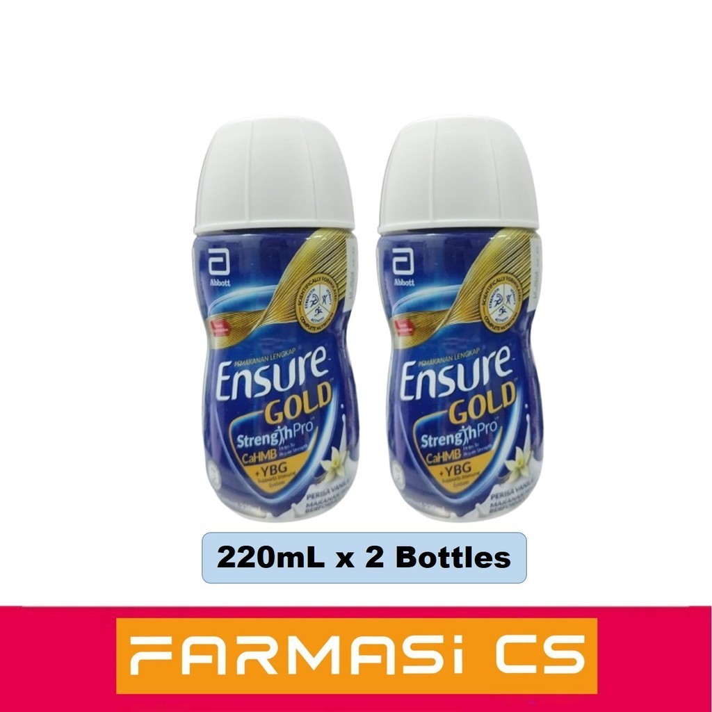 PROMO Abbott Ensure Gold Vanilla Flavour 220ml Strength Pro x 2 bottles ...