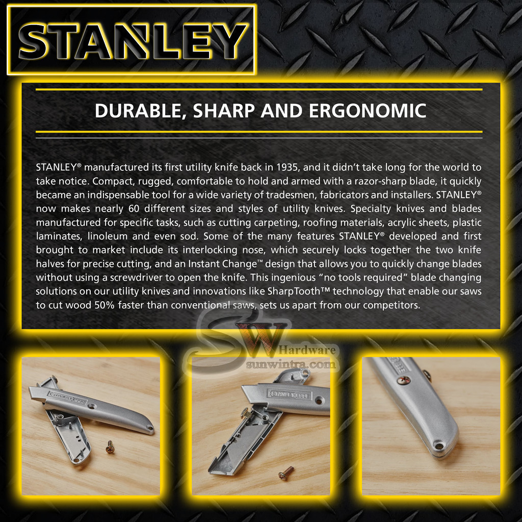 STANLEY CLASSIC 99 RETRACTABLE UTILITY KNIFE 10-099 10099 with Extra 2 ...