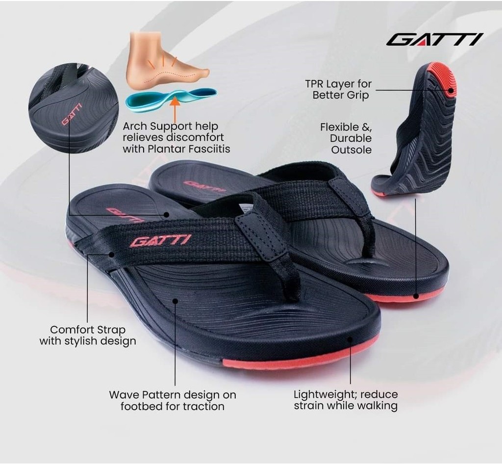 Gatti Men Sim Elastic 3 Slipper Sandal 241106-43 | Shopee Malaysia