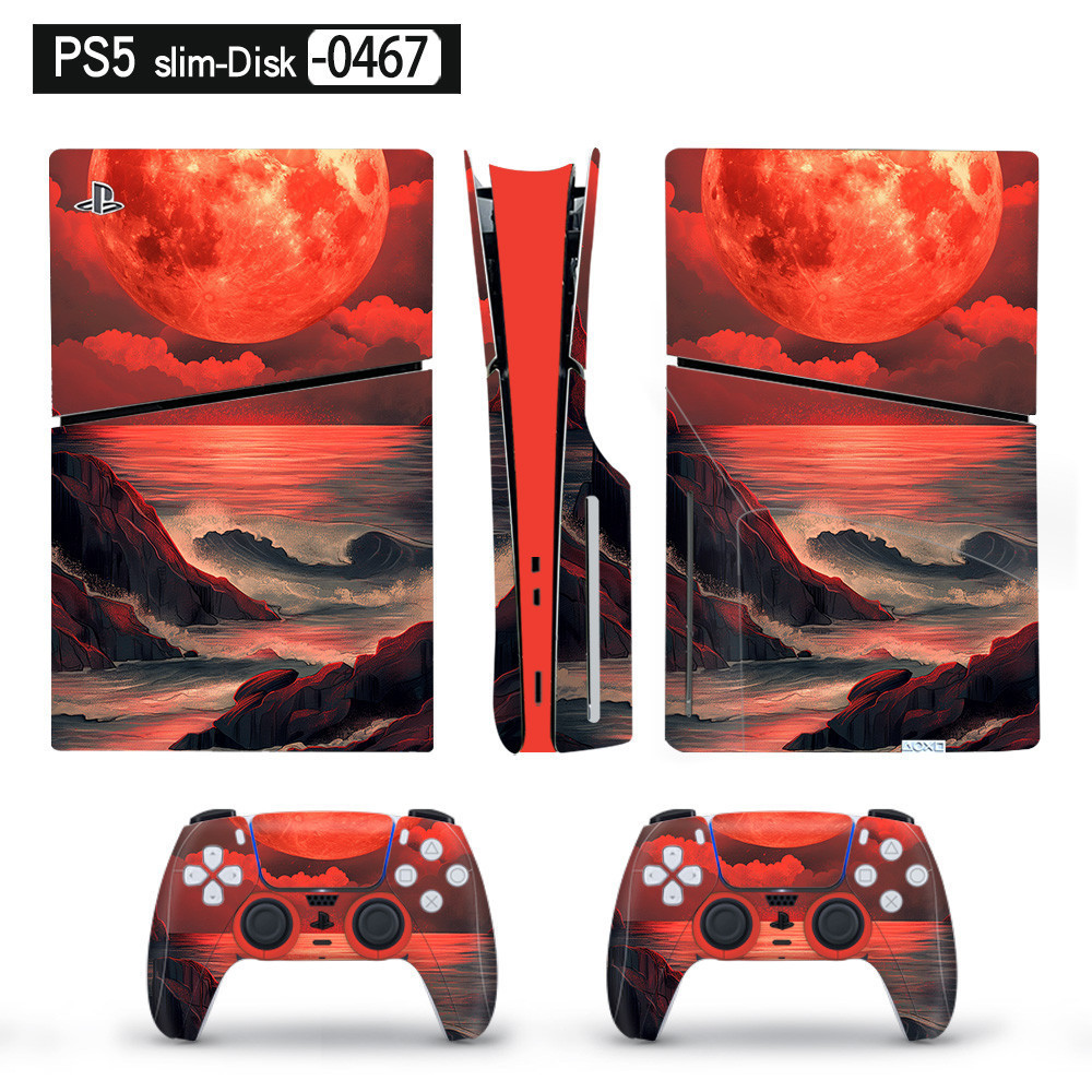 Protective Sticker Vinyl Skin for PS5 Slim Disc Console Full Set Decal ...