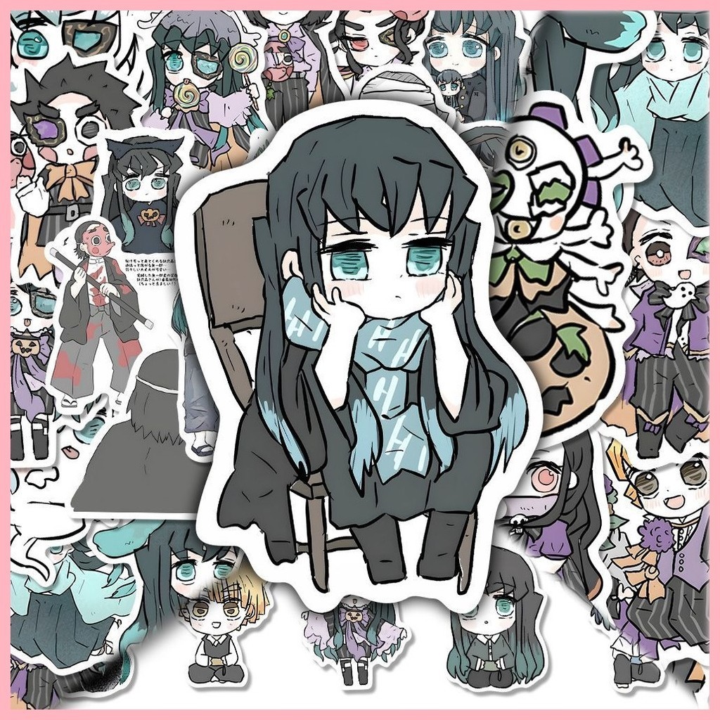 ((GUYN) Sticker Demon Slayer (78 Sheets) Tokitou Muichirou Q Version ...