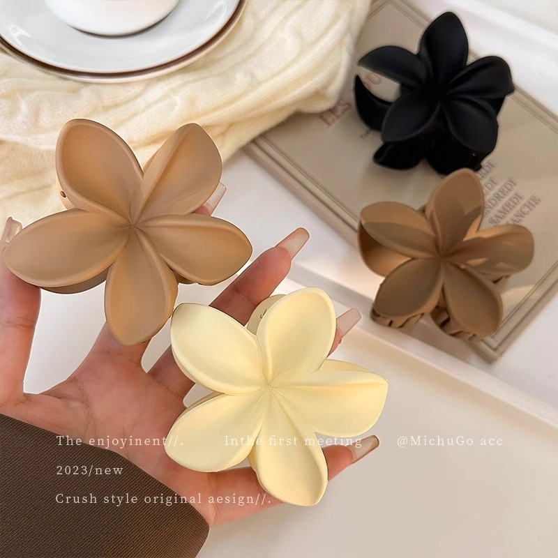 JOJO COCO Korean Style Matte Acrylic Flower Hair Clip for Women ...