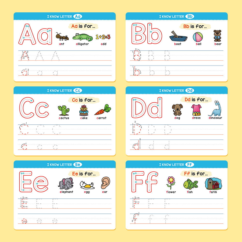 Dry Erase 26 Letters English Flash Cards for Kids Baby Preschool ...