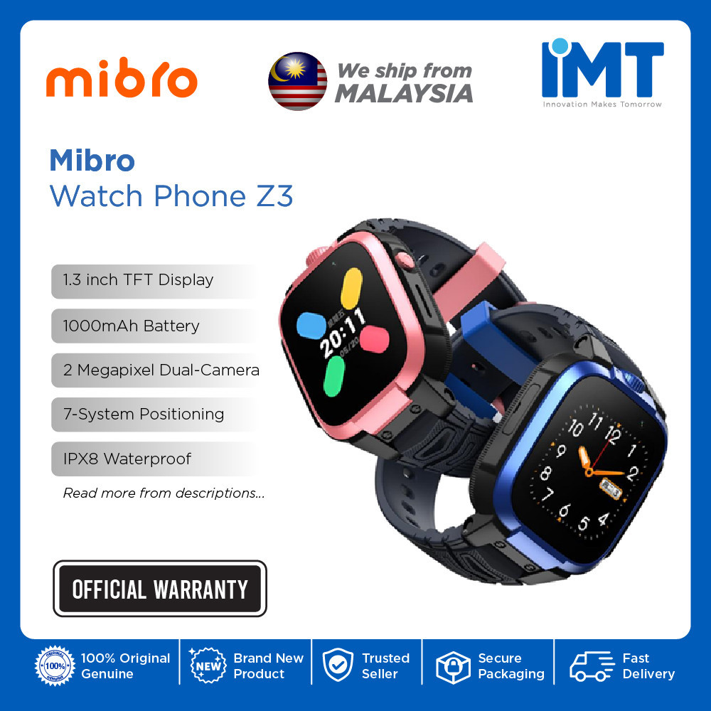 Mibro Watch Phone Z3 Smartwatch | 1.3" TFT Display | IPX8 Water ...