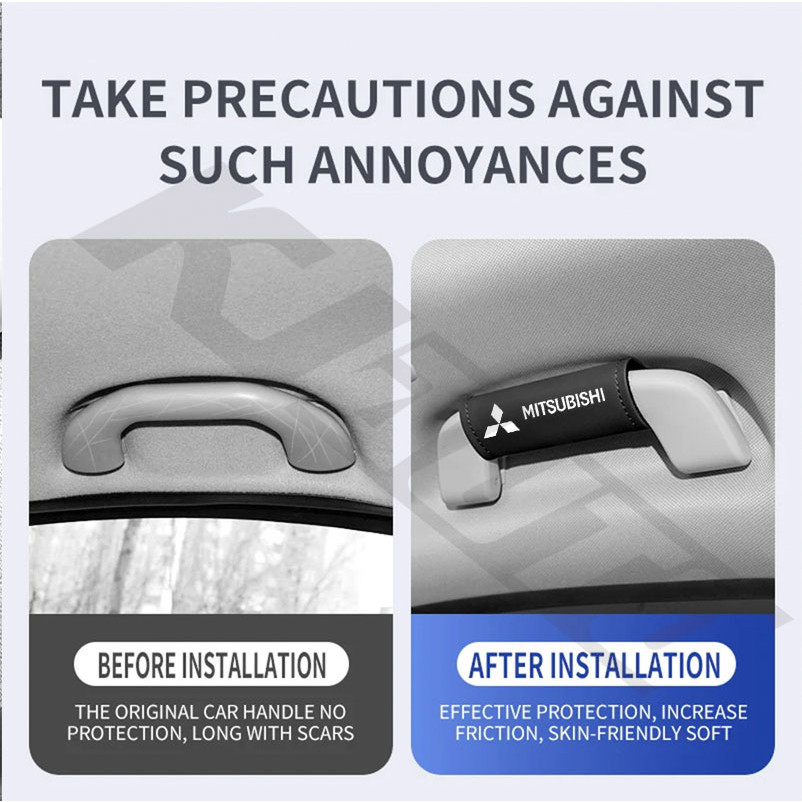 Mitsubishi Leather Car Roof Armrest Inner Door Pull Handle Protection ...