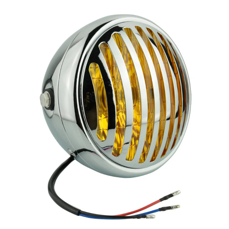 6.5" Grill Vintage Motorcycle Headlight Headlamp For Harley Cruiser ...