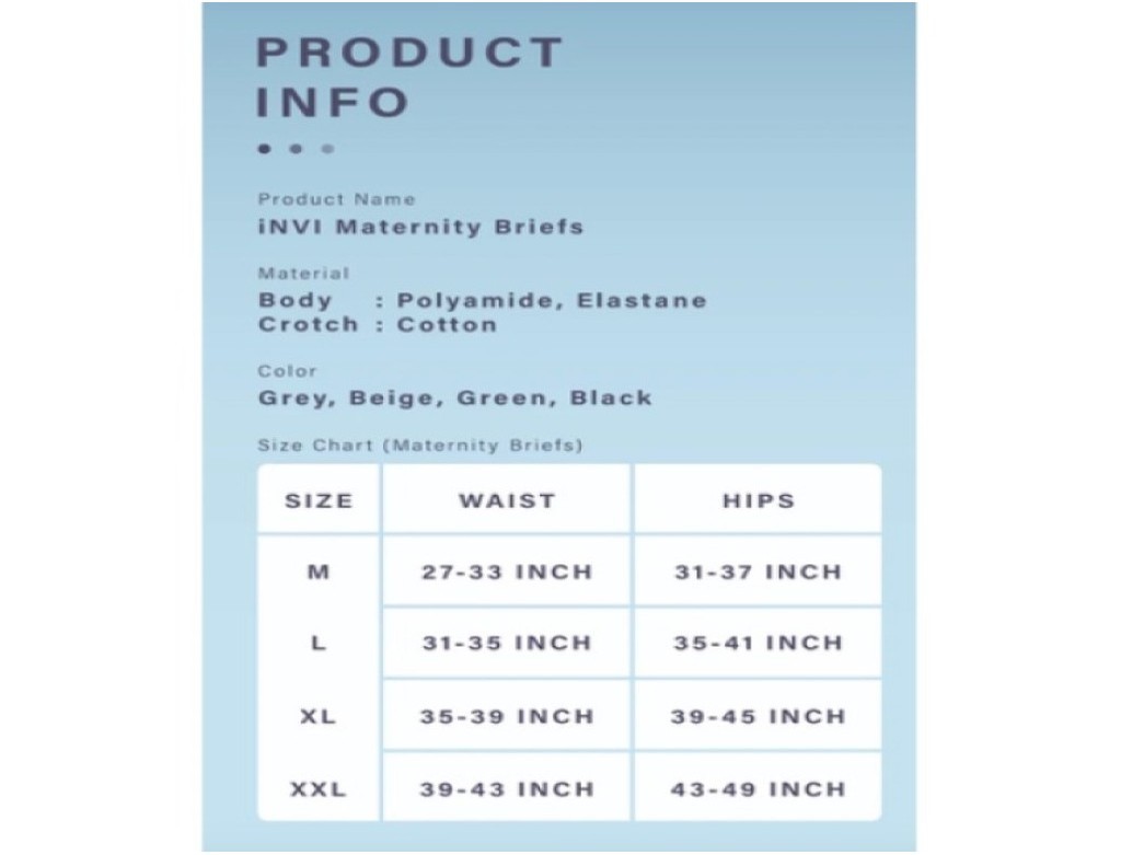 Shapee iNVI Maternity Briefs - airy panties, seamless design, maternity ...