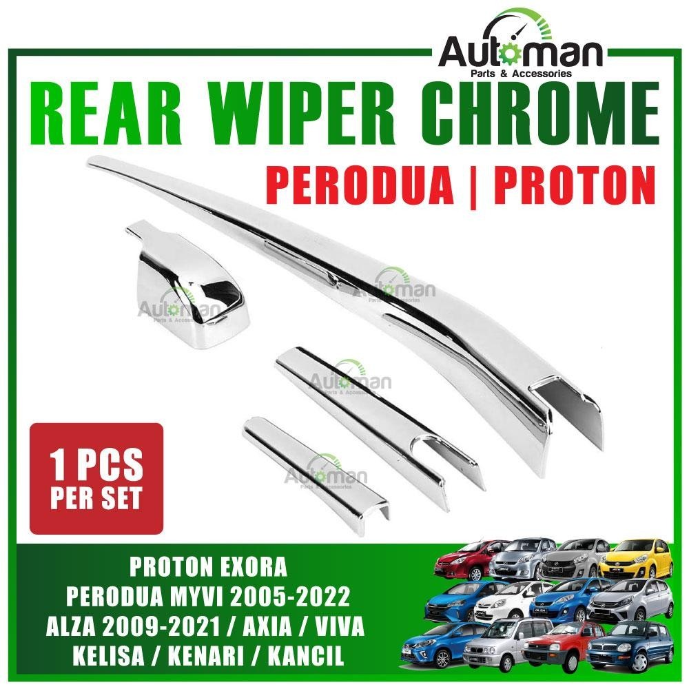 Perodua Proton Exora Alza Kenari Kelisa Viva Kancil Myvi 2011 - 2022 Chrome Rear Wiper Cover ...