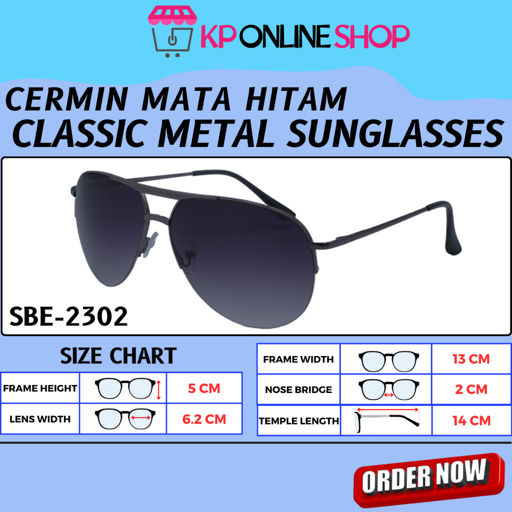 READYSTOCK New Trend Sunglasees Classic Metal Full Frame Sunglasses ...