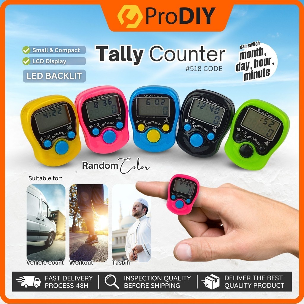 518 Tally Counter Tasbih Digital LED Display Finger Counter Door Gift ...