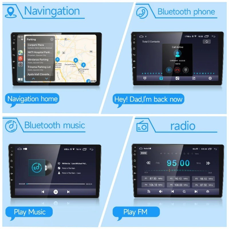 7/9/10 Inch Qled Car Android Player Carplay Radio Stereo GPS Navigation ...