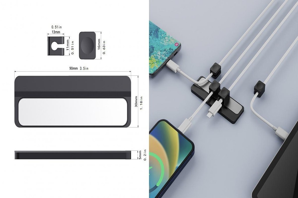 CZ Micro Usb Cord Holder Cable Organizer Adjustable Magnetic Cable Clip ...