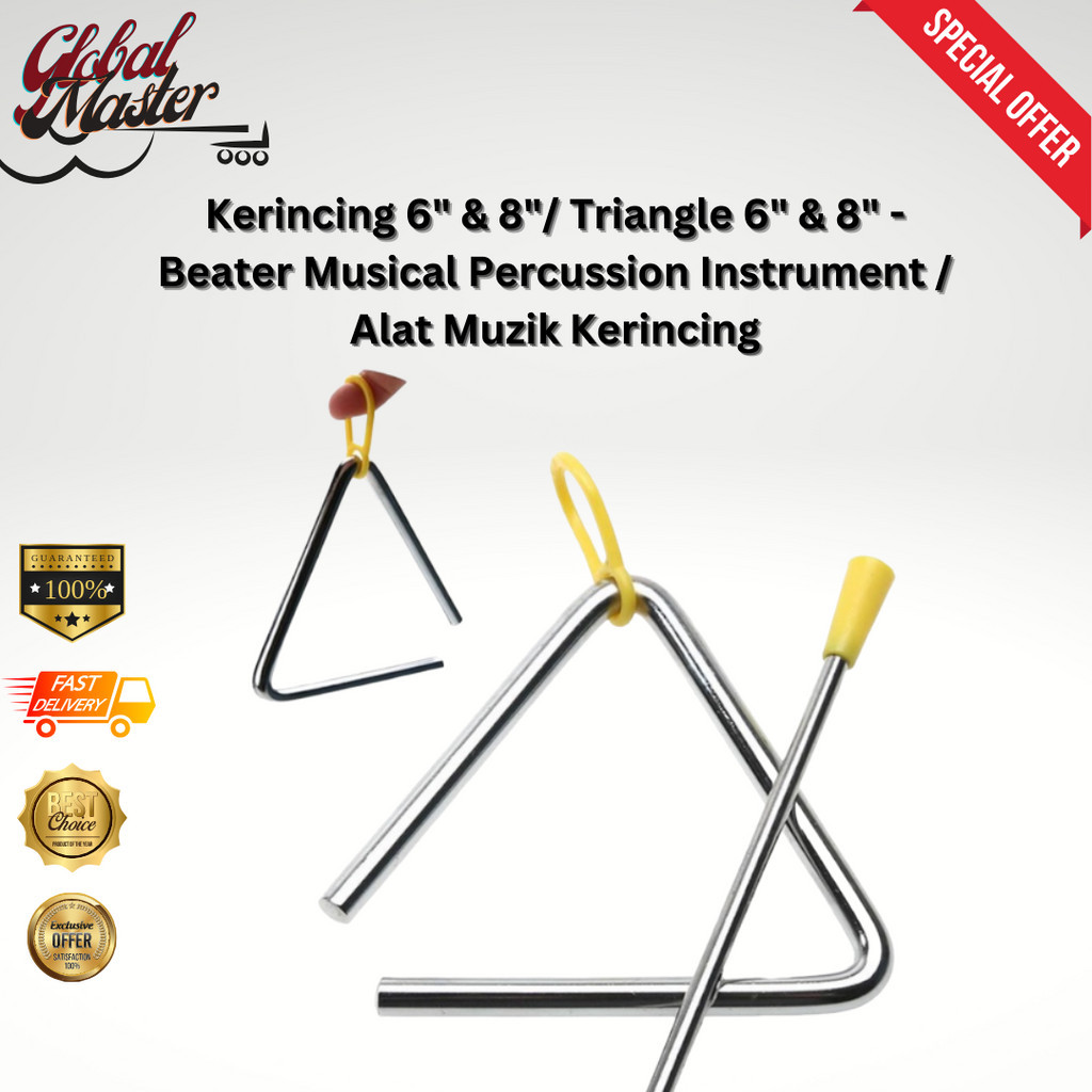 KERINCING / TRIANGLE 6" – ALAT MUZIK PERKUSI DENGAN PEMUKUL | Shopee ...
