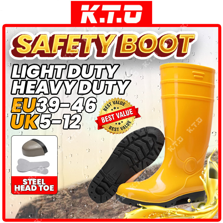 Safety Yellow Boot High Cut Midsole Steel Top Cap Nitrile PVC Oil ...