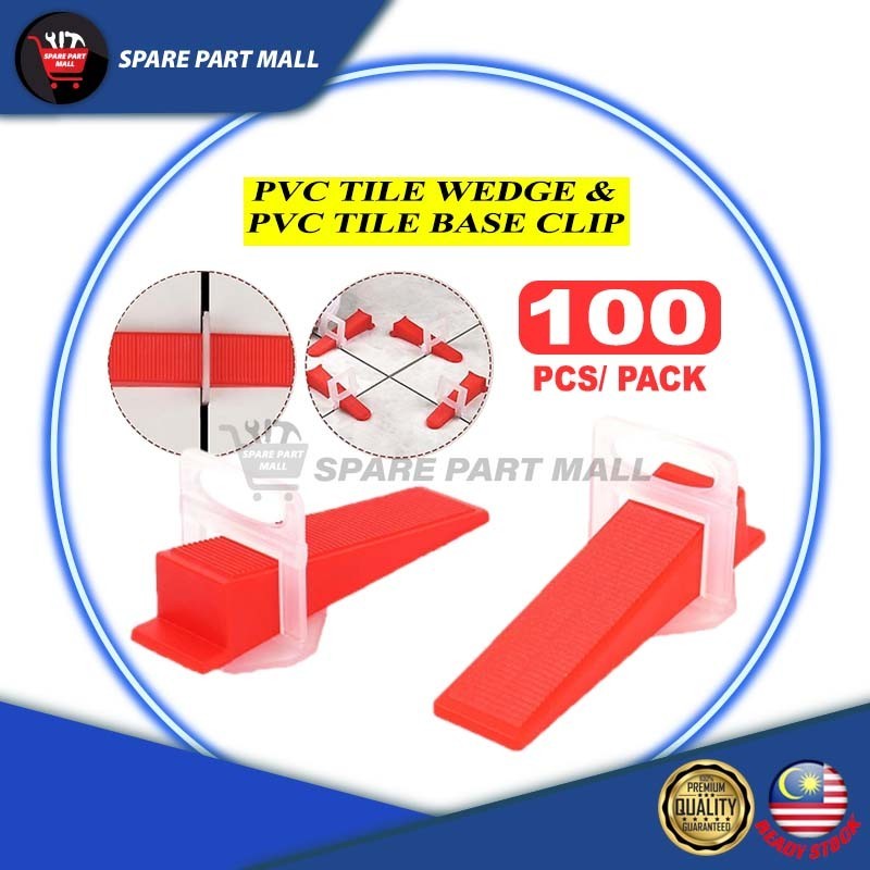 PVC TILE WEDGE & TILE BASE CLIP (100PCS/PACK) 1.5MM 2.0MM 2.5MM / FLOOR ...