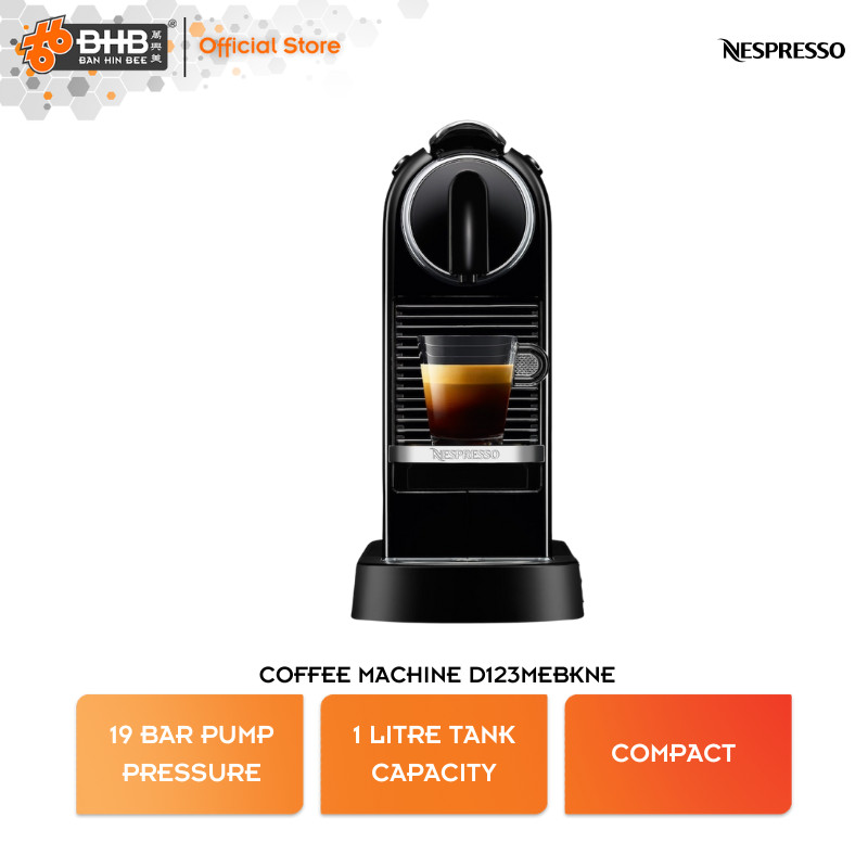 Nespresso D123-ME-BK-NE CitiZ & Milk Coffee Machine Black D123MEBKNE ...