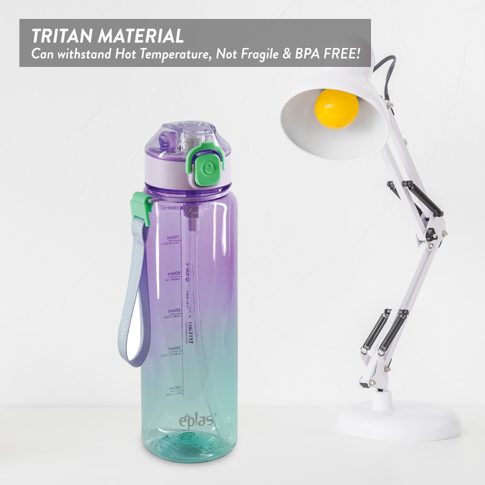 Eplas 650ML/1000ML BPA Free ModernTritan Water Bottle Tumbler Gradient Botol Air with Straw ...