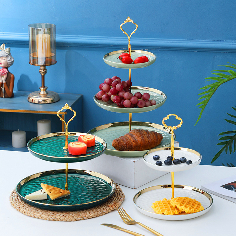 Detachable Ceramic High Tea Stand Muffin Cake Cupcake Fruits Display ...