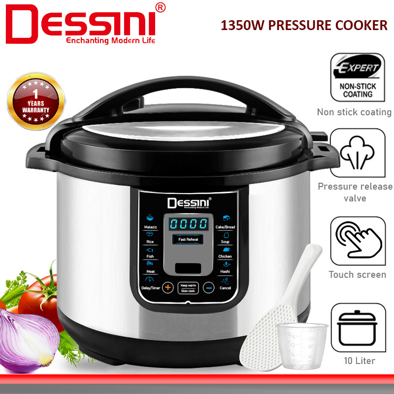 DESSINI ITALY 8 IN 1 Electric Digital Pressure Cooker Non-stick ...