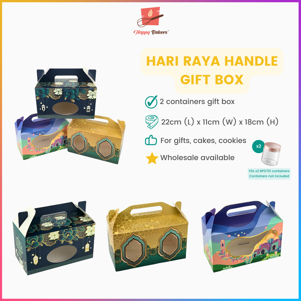 Hari Raya Gift Box With Handle For 2 Containers Botols Kotak Hadiah ...