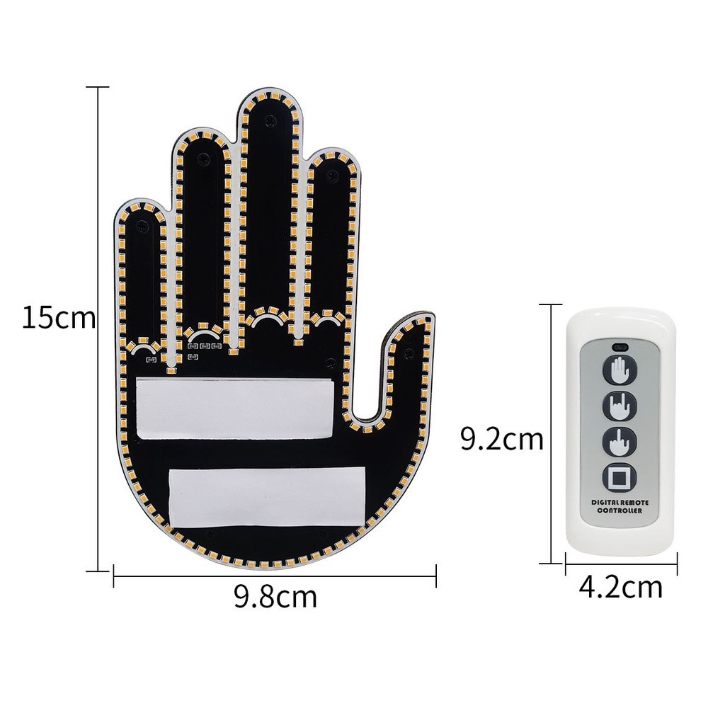 (Local Seller) Kebidumei Universal Fun Car Middle Finger LED Light For ...
