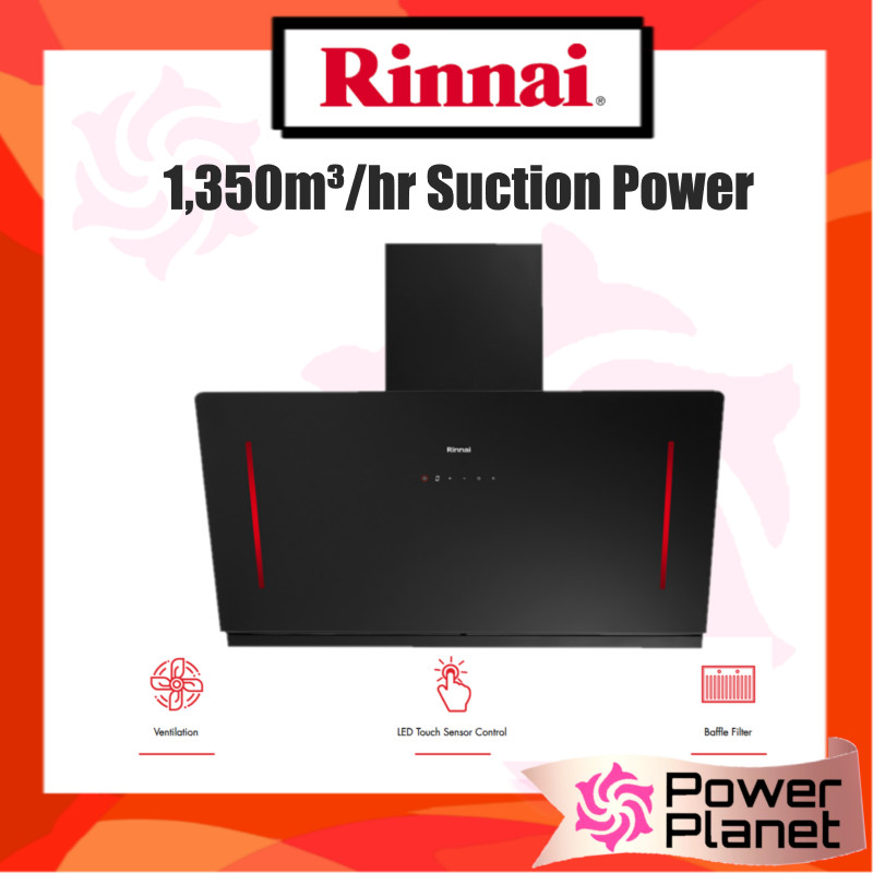 Rinnai 90cm Slanted Hood RH-KT2959-GBV / RHKT2959GBV Cooker Hood ...
