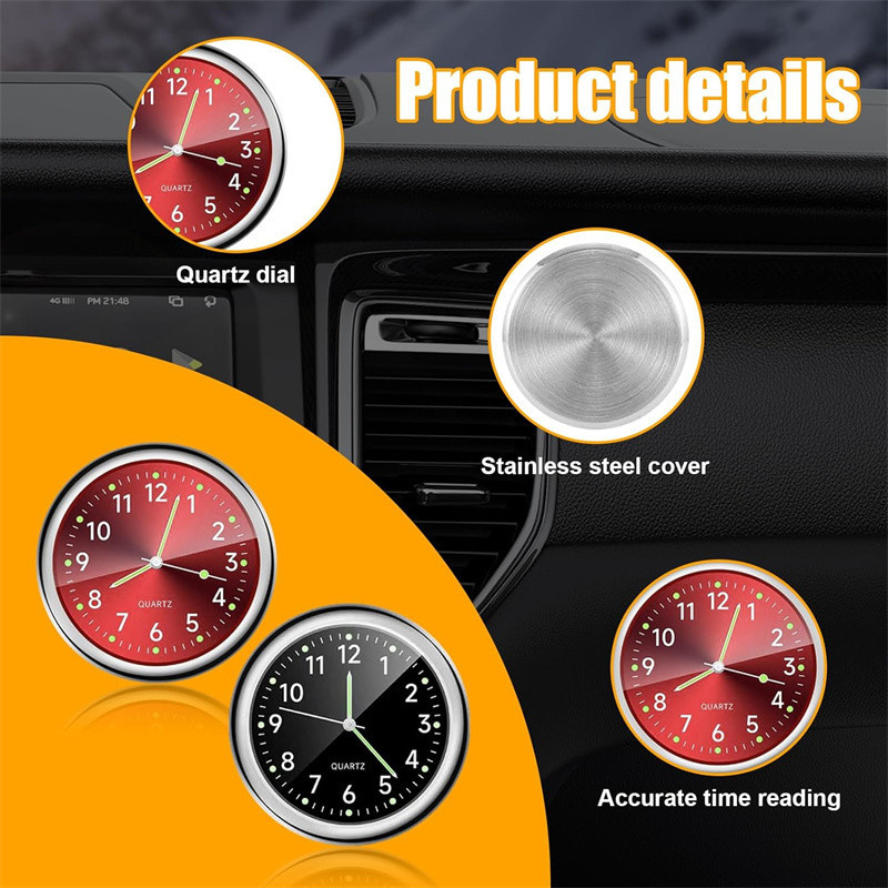 Car Mounted Air Outlet Clock,Mini Quartz Car Dashboard Clock,Stick on ...
