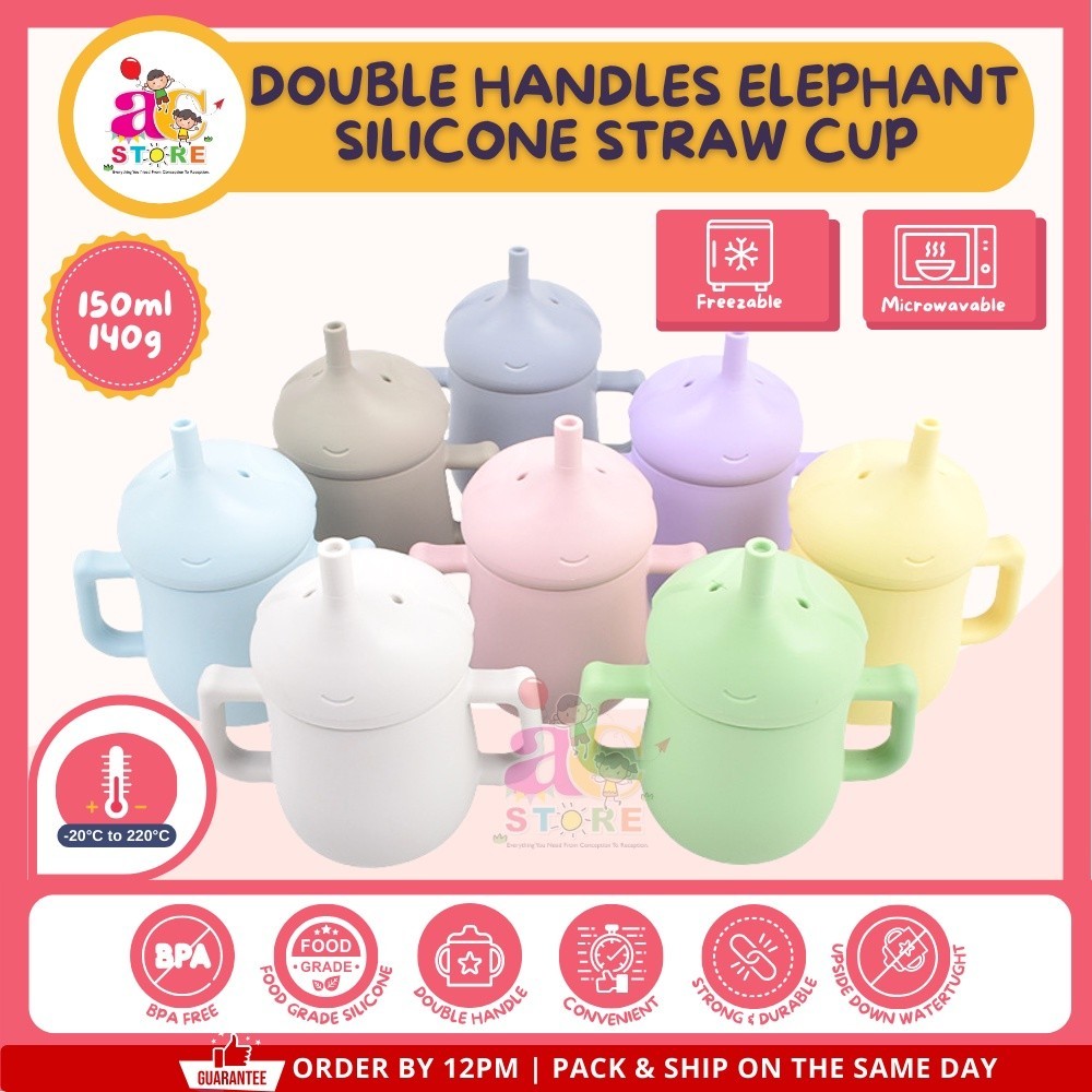 AC-Silicone Elephant Sippy ree BPA Baby Bottle Drinking Cup LearnCup ...