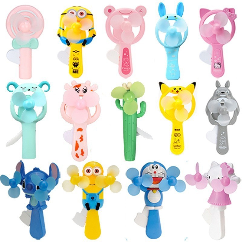 SayYes Kids Cute Cartoon Portable Hand Pressed Fan Animal Cartoon ...