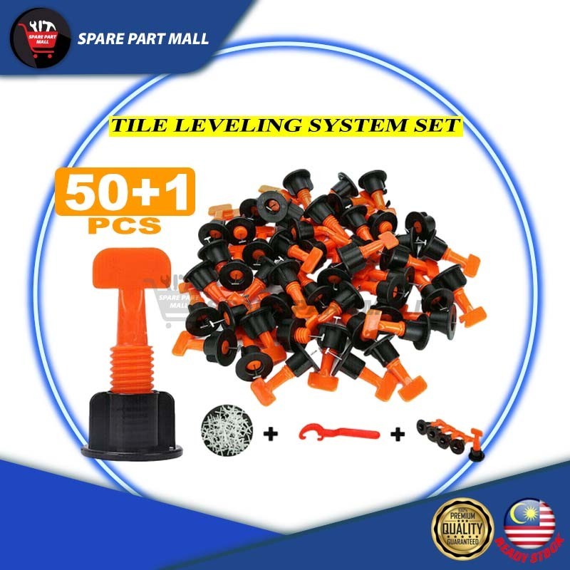 TILE LEVELING SYSTEM SET (50+1PCS/SET)/ REUSEABLE TILE SPACER WITH ...