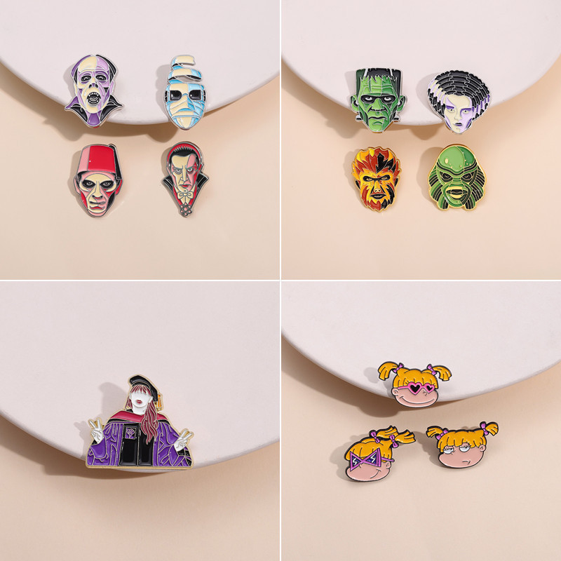46 Styles Cartoon Anime Character Series Enamel Brooch Spell Battle ...