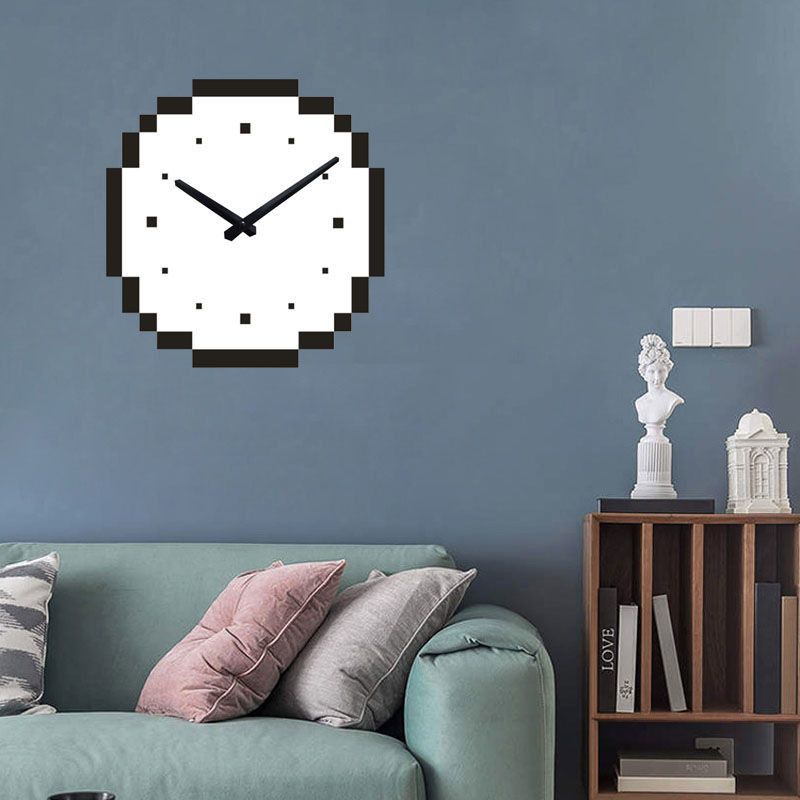 Pixel Screen Minecraft Wall Clock Simple Art Bedroom Clock Technology ...