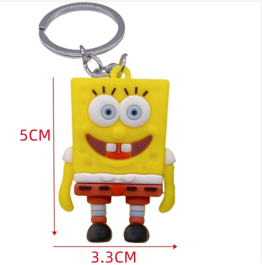 SpongeBob Keychain Cute Cartoon Doll Pendant Car Key Ring Backpack ...