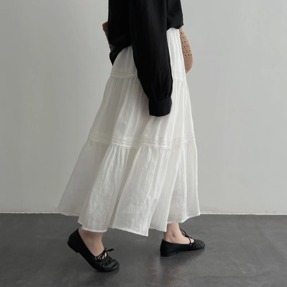 New Minimalist Casual Loose Retro Spring High Waisted Women's A-line ...