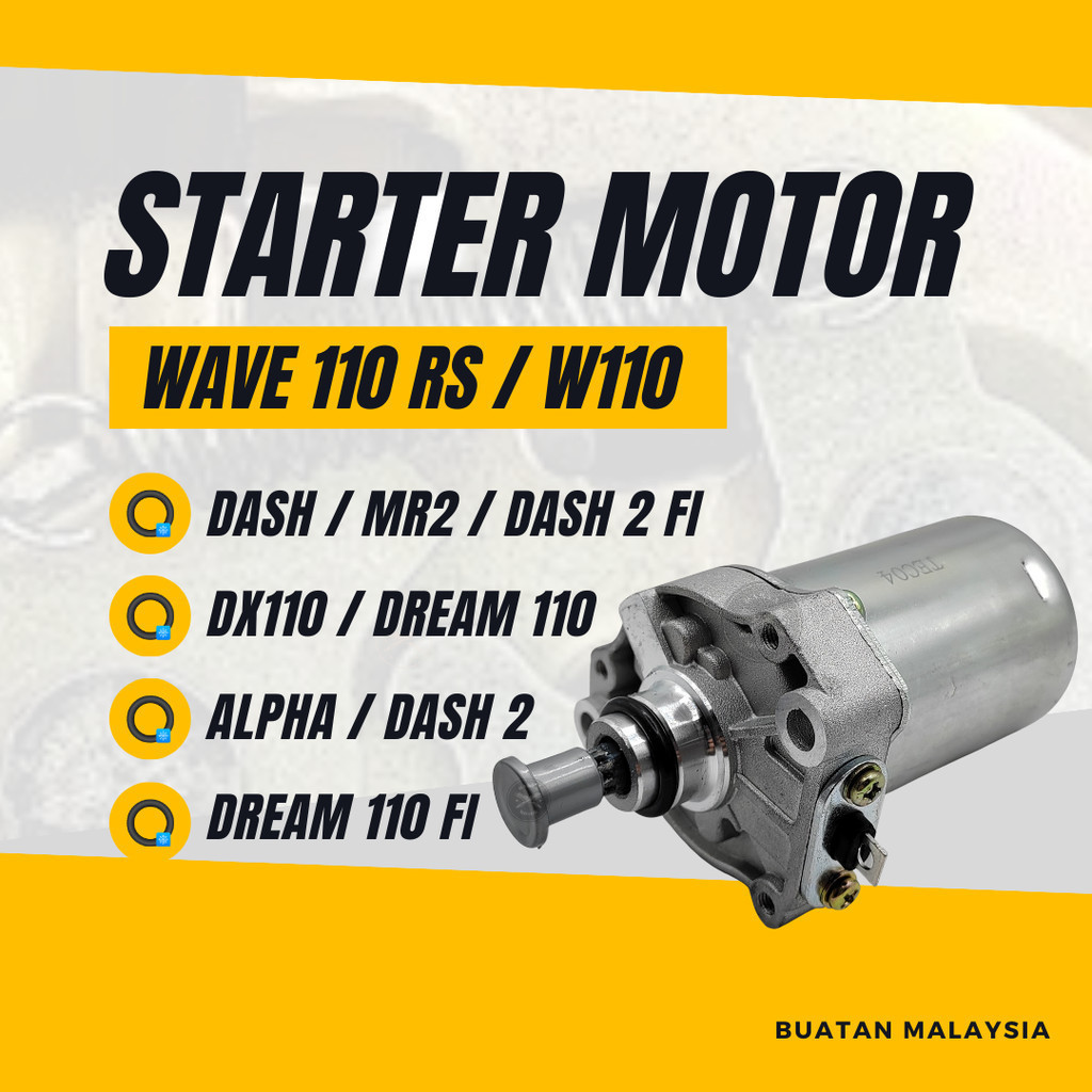 WAVE110 STARTER MOTOR ASSY DASH 2 FI MR2 DX110 WAVE 110 DX EX5 DREAM ...