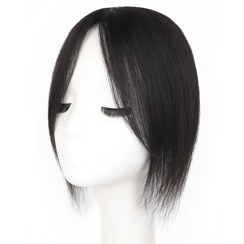 7*11cm 100% Human Hair Piece Black And Mocha Brown Hair Topper Hair ...