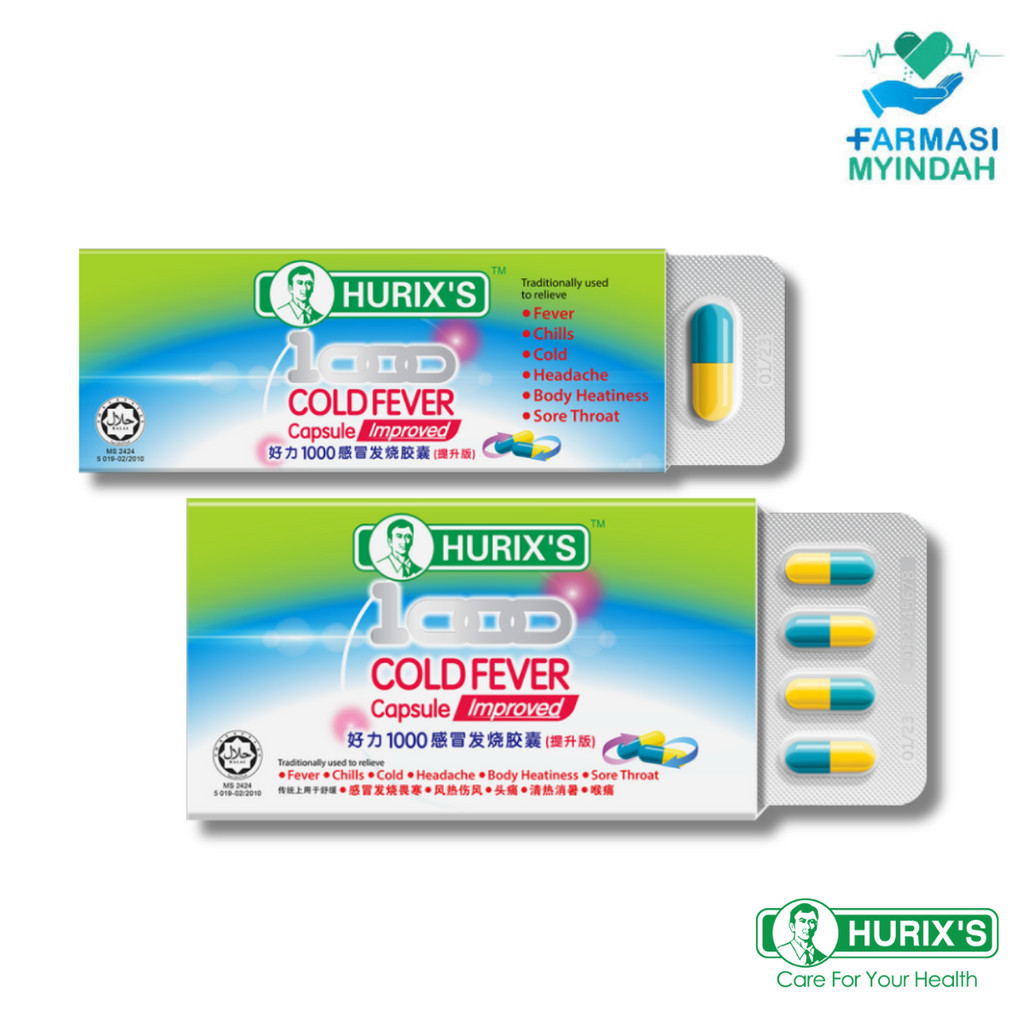 Hurix's 1000 Cold Fever Capsule Improved (6 Cap/ 12 Cap) | Shopee Malaysia