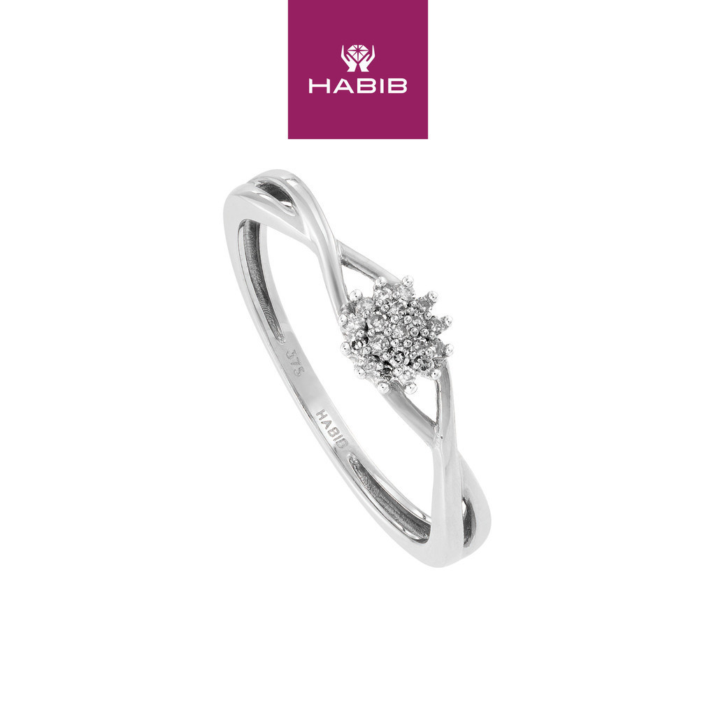 HABIB Round Diamond Ring in 375/9K White Gold 25679(WG) | Shopee Malaysia