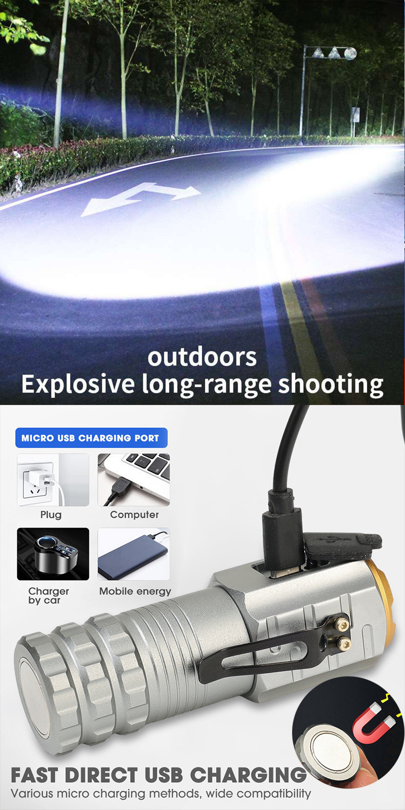 1600LM Ultra Powerful Led Small Torch - Outdoor Camping Hiking ...