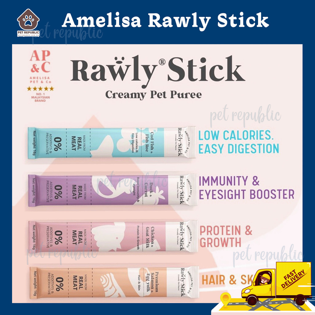 Amelisa Pet&Co Rawly Stick for Dog/ Cat 16g 猫狗通用生肉营养puree | Shopee Malaysia