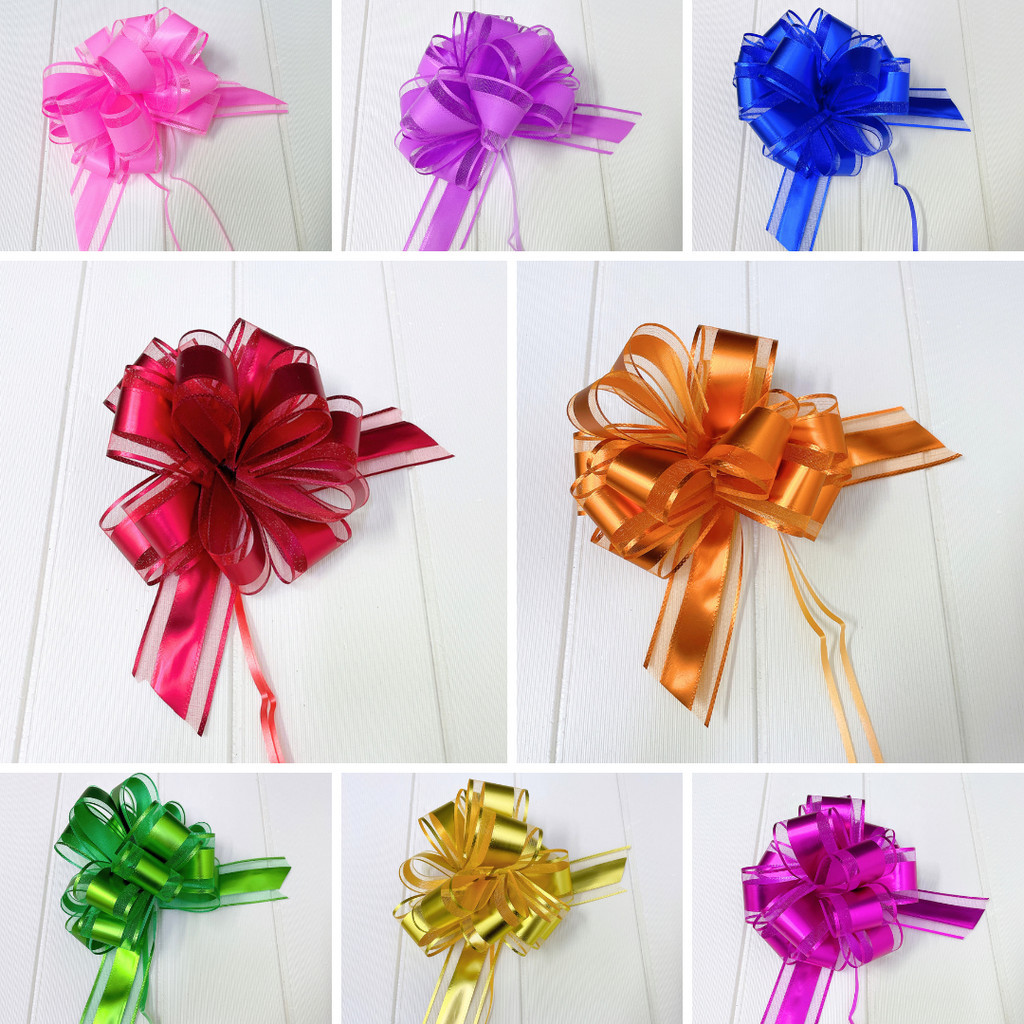 50mm/5cm Pull Bowl Ribbon Flower Hamper Ribbon Gift Box 2024 New Design ...