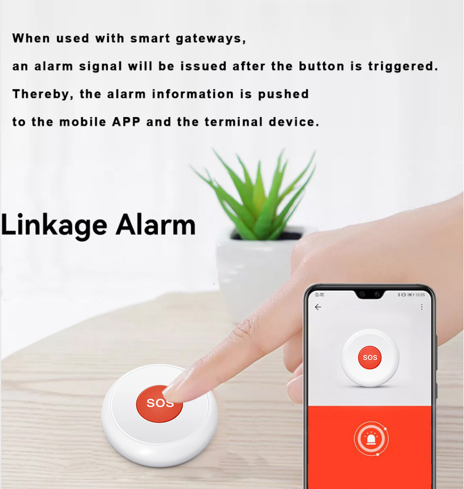 Tuya ZigBee Mini SOS Panic Button Wireless Emergency Personal Alarm for ...