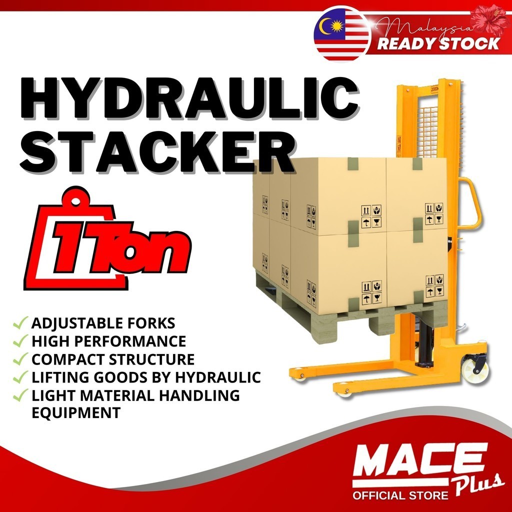 Hydraulic Stacker Pallet Heavy Duty Hand Hydraulic Stacker Manual 1Ton ...